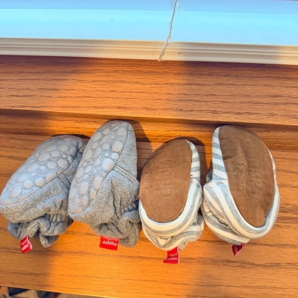 Shoes | Gray And Striped Baby Booties | Poshmark